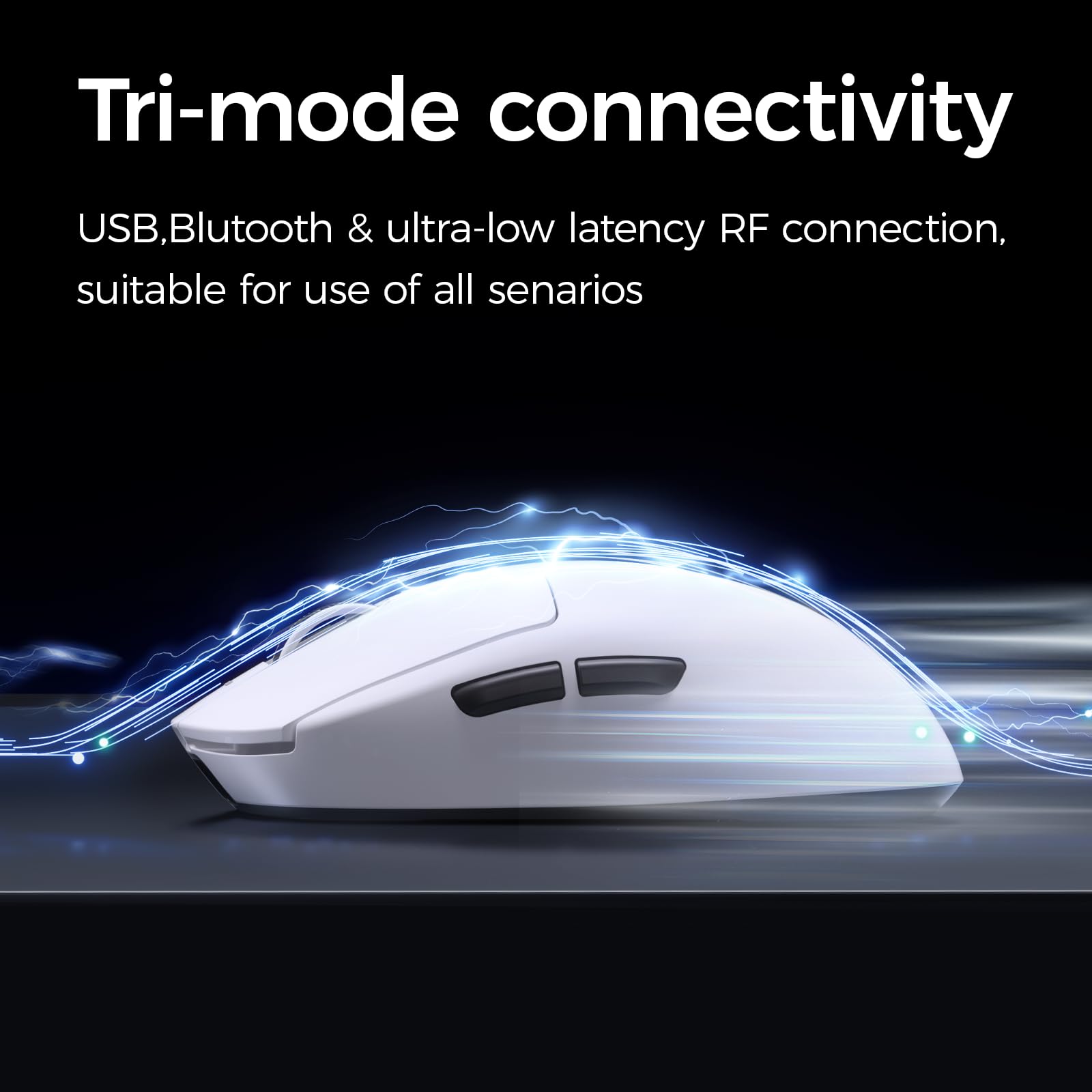 Snapklik.com : MCHOSE A7 Ultra Wireless Gaming Mouse, Tri-Mode Connection, 59 Grams, PAW3950 42K ...