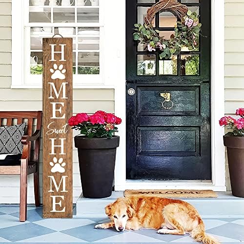 Amazon.com: Wooden Porch Sign Welcome Sign for Cat Dog Sign Home Front ...