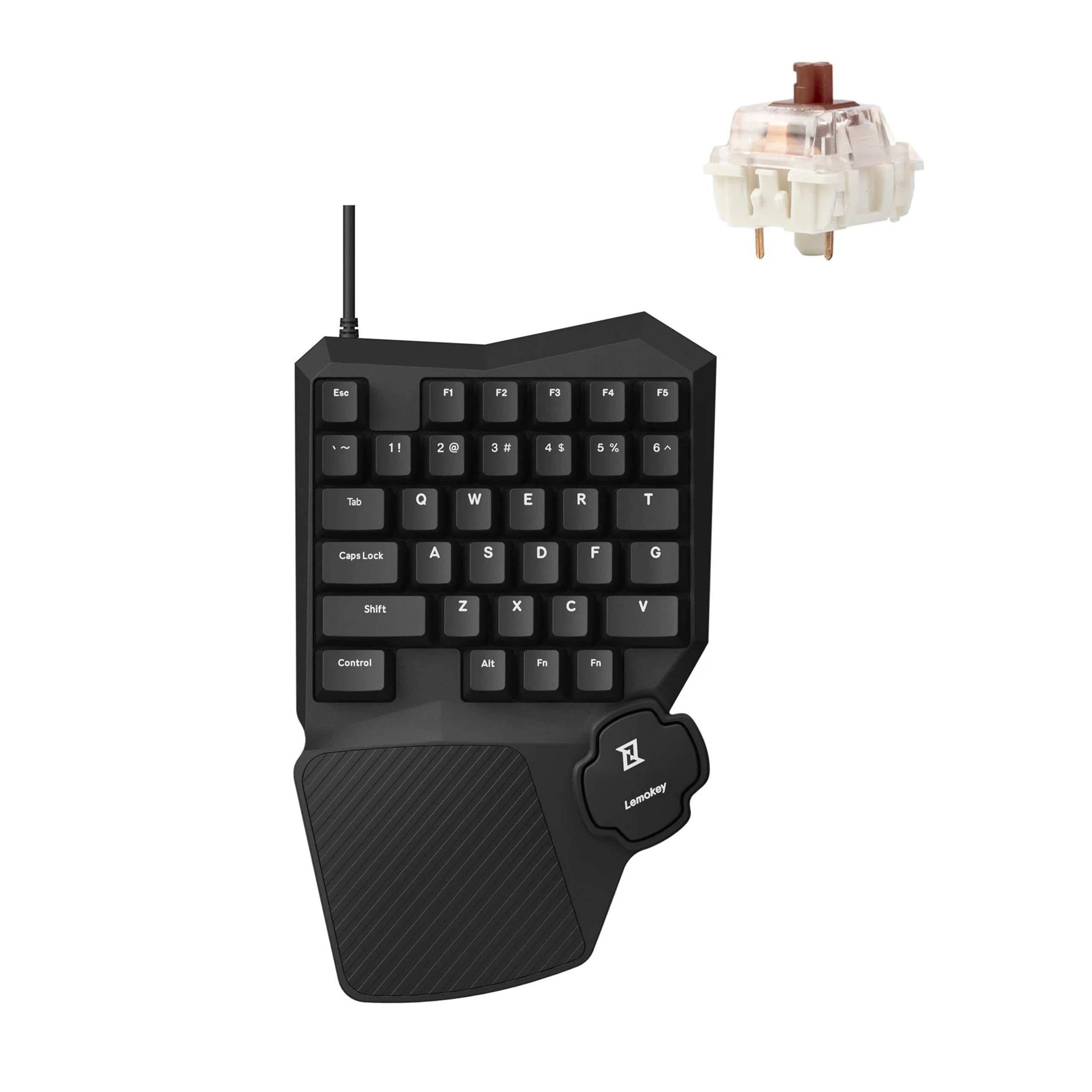 LEMOKEY X0 One Handed Gaming Keyboard, 35 Keys North-Facing Red Backlit ...
