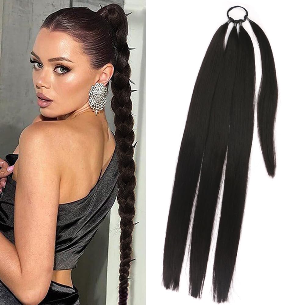 Amazon.com : Braided Ponytail Extensions for Women, 32 inch Wrap Around ...