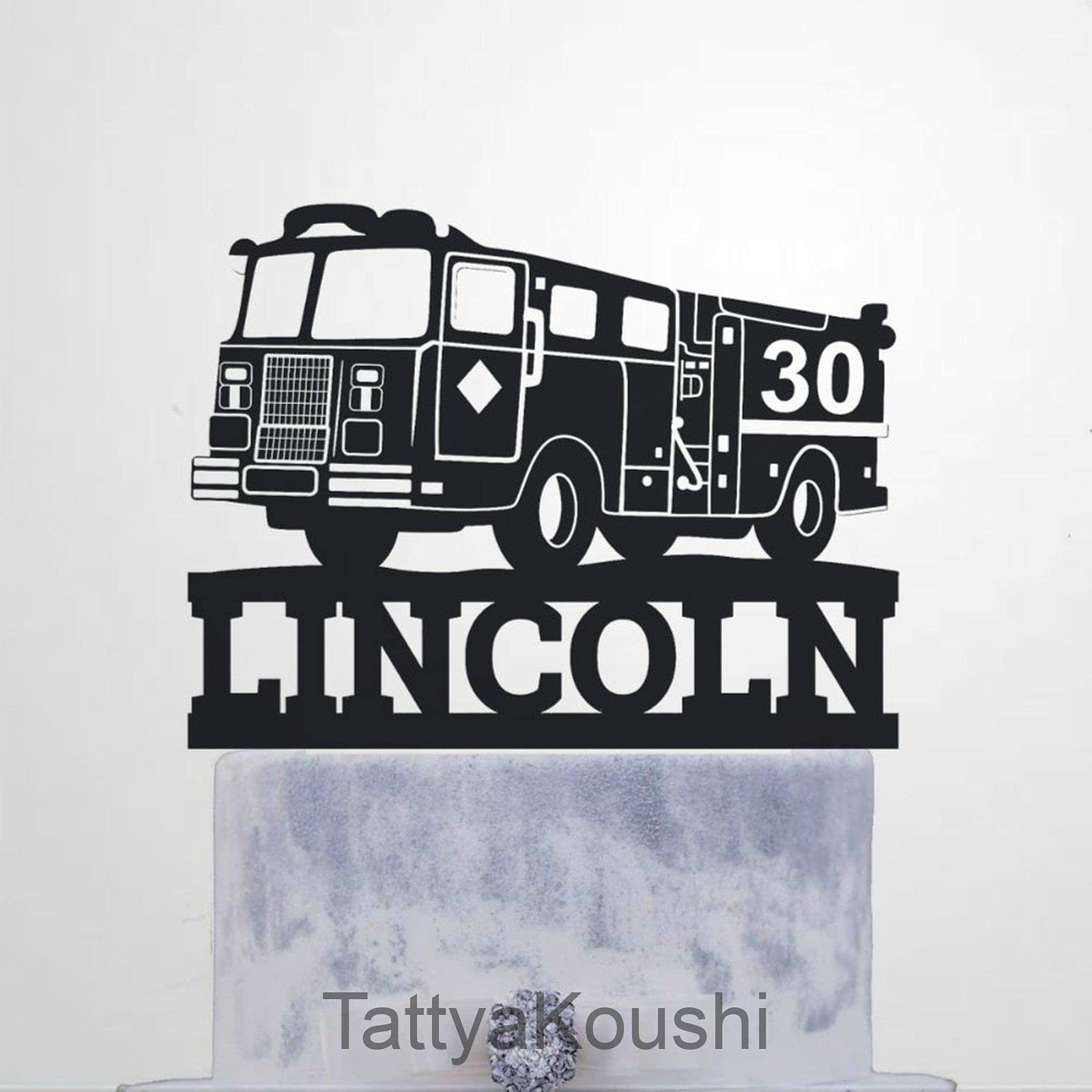 Personalized Birthday Cake Topper Acrylic Firefighter Birthday Cake ...