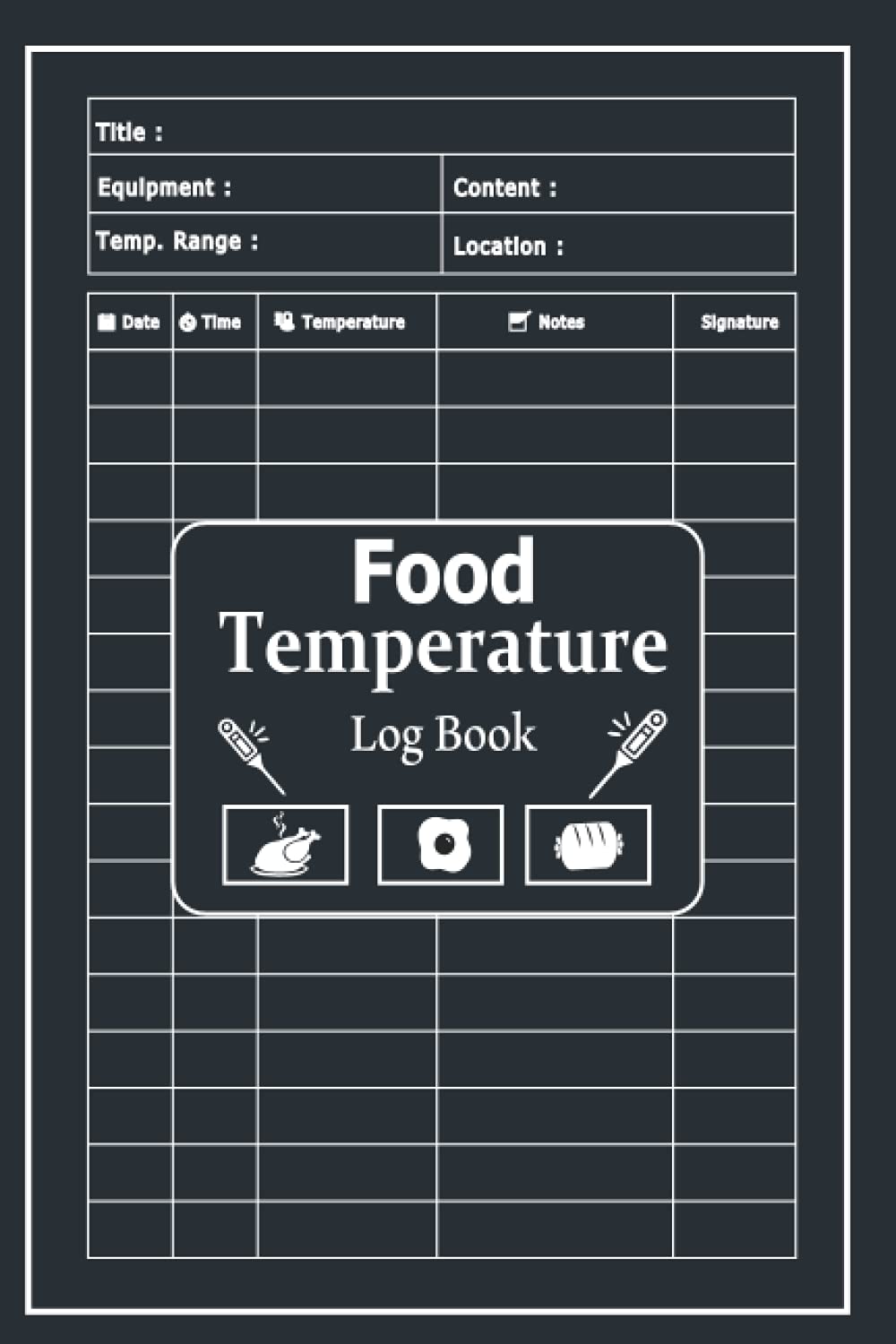 Buy Food Temperature Log Book: Simple Food Safety Temperature Record ...