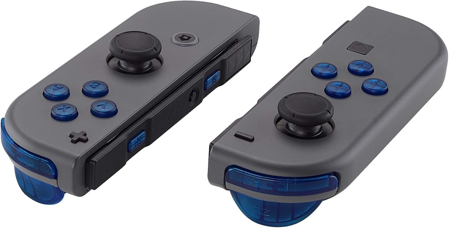 Amazon.com: eXtremeRate Replacement Full Set Buttons for JoyCon, Clear ...