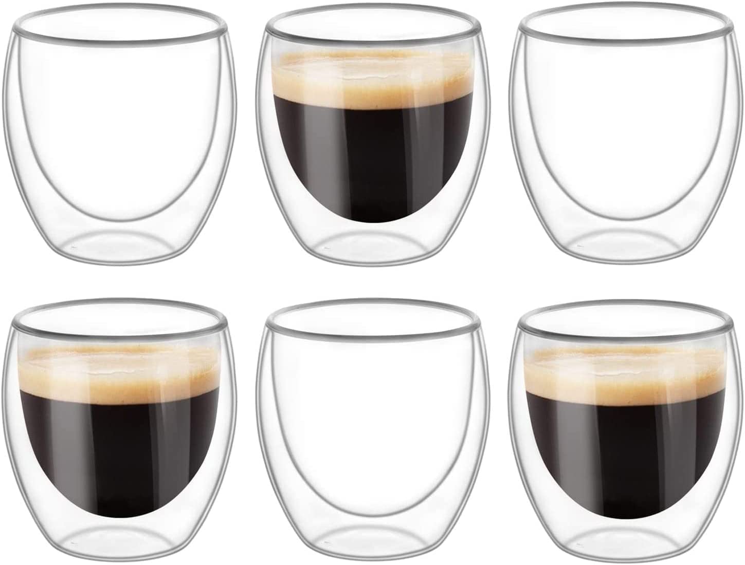 Buy BAGYAM - Double Wall Glass Coffee Cups - Glass Double Layer Tea ...