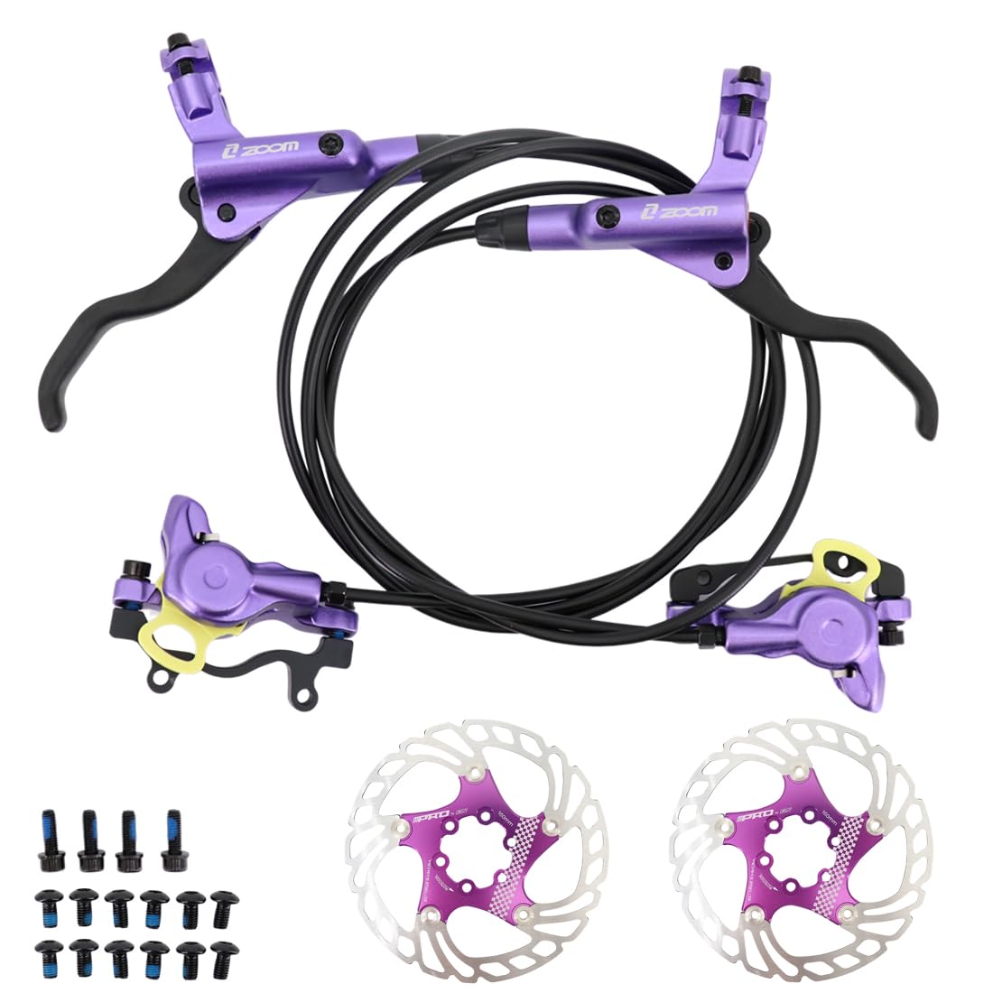 DJC Hydraulic Brake 2 Pistons Caliper MTB with Bike Floating Rotor Disc ...