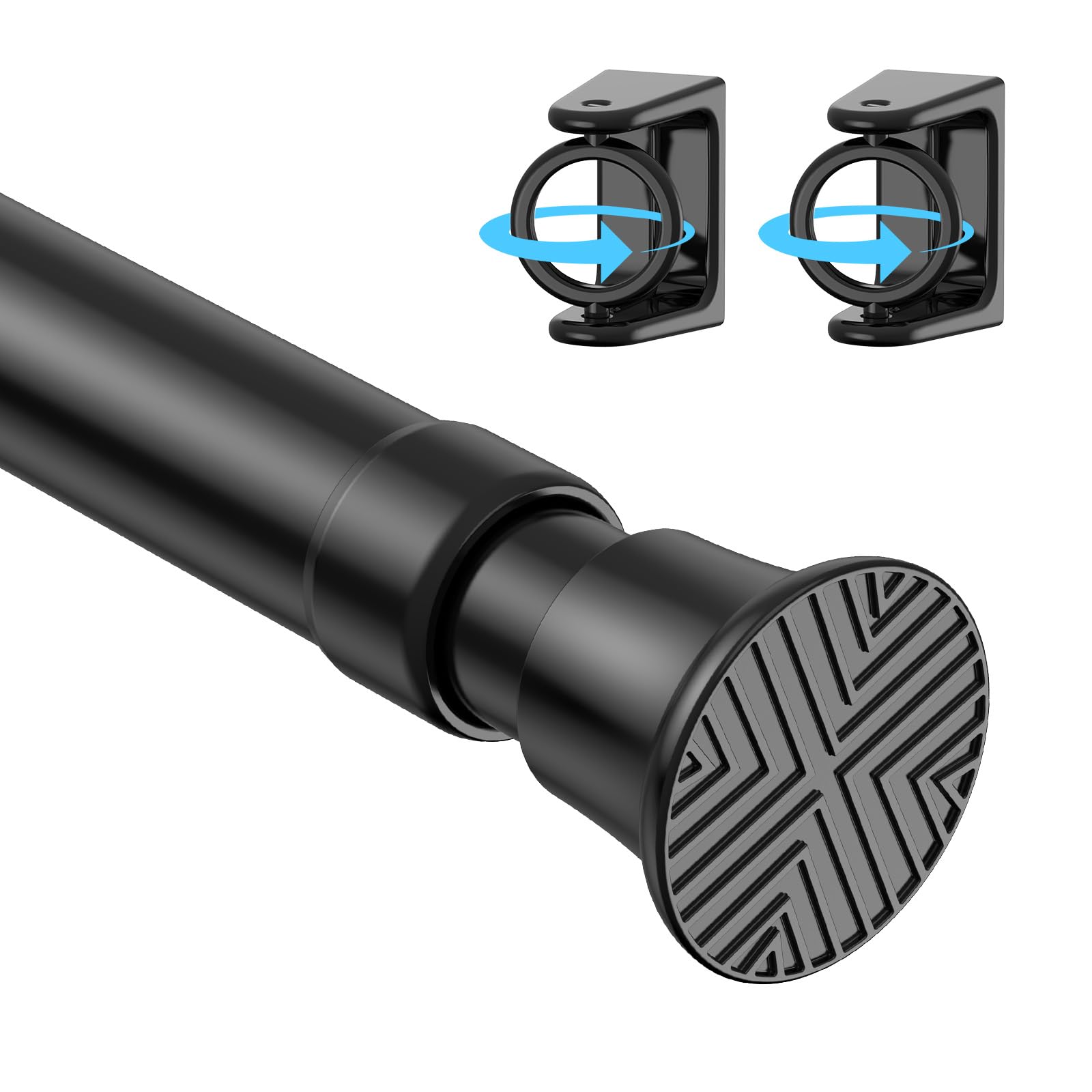 Amazon.com: MEXAU Black Tension Curtain Rods18 to36 Inch Small Curtain ...