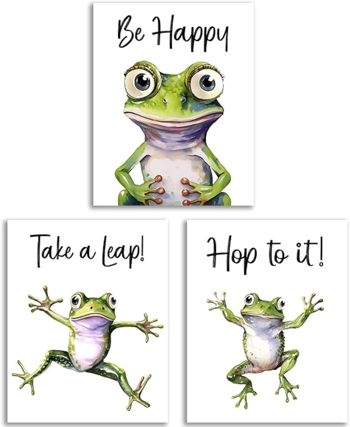Amazon.com: GMLXCX Frog Wall Art Decor Poster, Cute Watercolor Frog ...