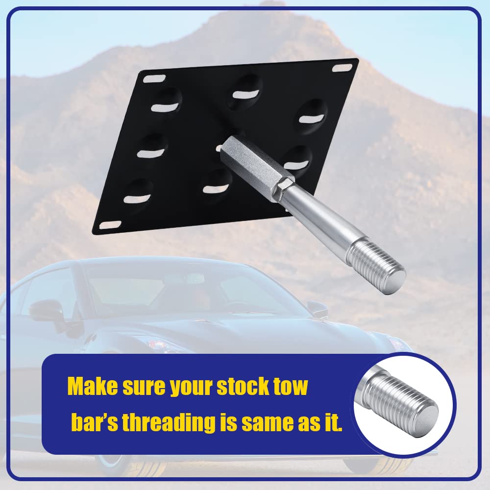 Snapklik.com : PTNHZ Aluminum Front Bumper Tow Hook License Plate ...