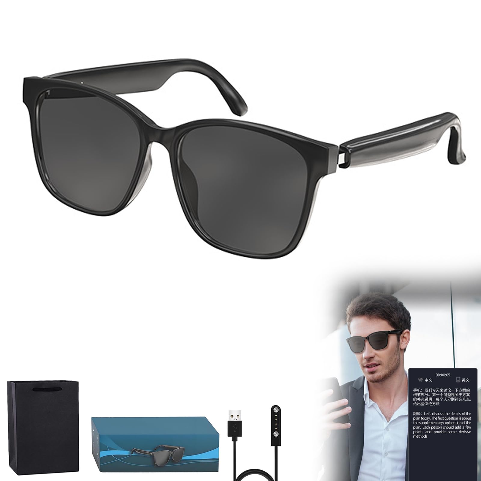 Amazon.com : AI Translator Glasses, C8 Real Time Language Translator ...