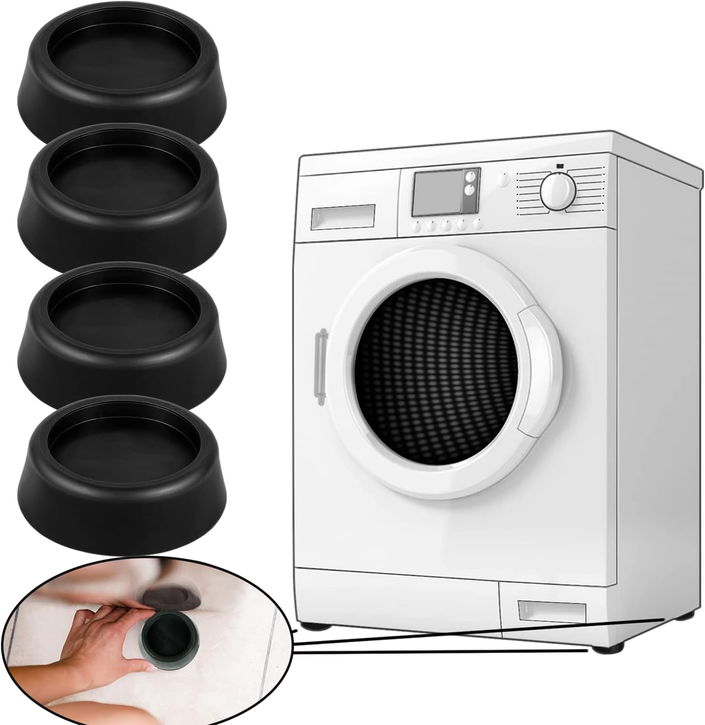 Amazon.com: Camoo jb6368 Washing Machine Rubber Feet Pads, Anti ...