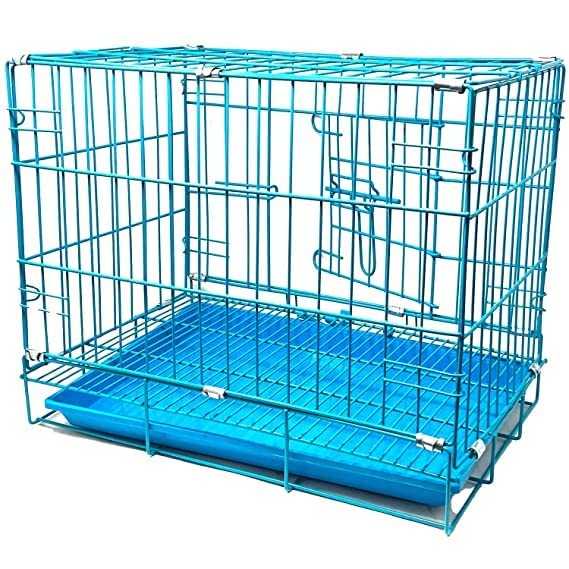 DOG TRUST Folding cage -Cage with Removable Tray, Dog Cage Silver Black ...