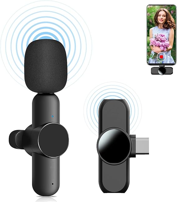 Amazon.com: Wireless Lavalier Microphone for Android Phone, Plug-Play ...