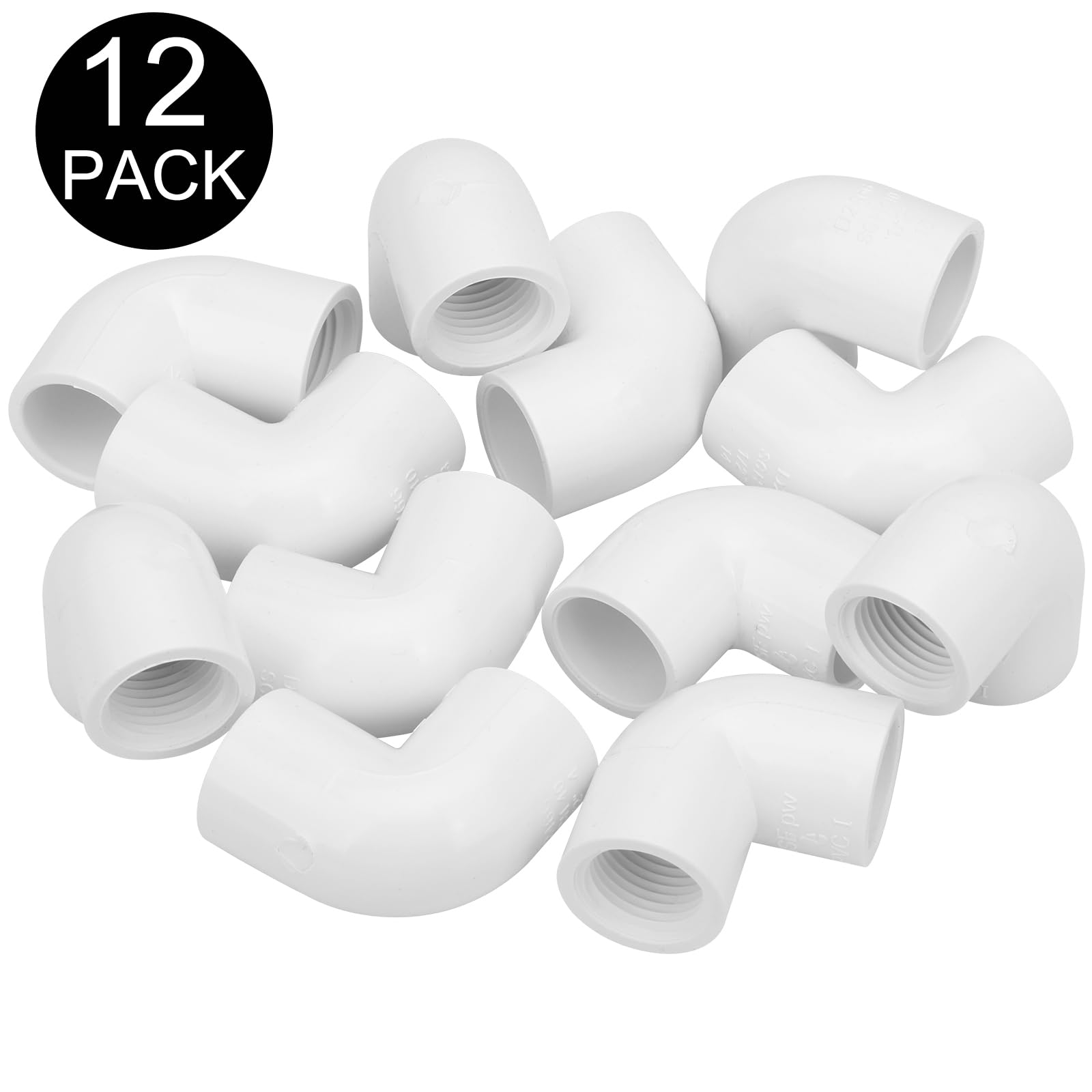 Snapklik.com : Lswteiz 12Pack 1/2" Female Thread 90 Degree PVC Elbow ...