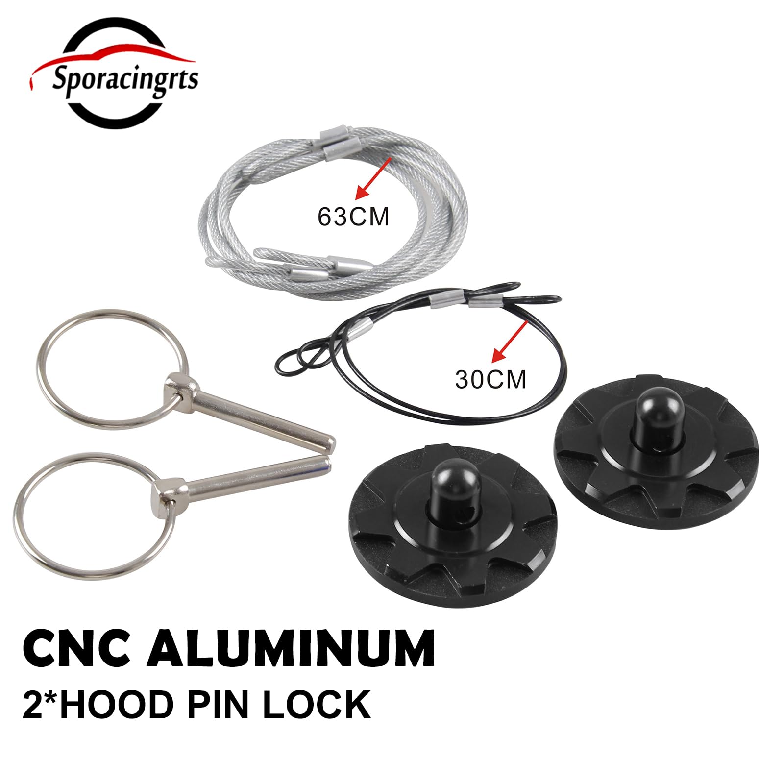 Snapklik.com : 2PCs Hood Lock, Universal CNC Aluminum Hood Pins Lock ...