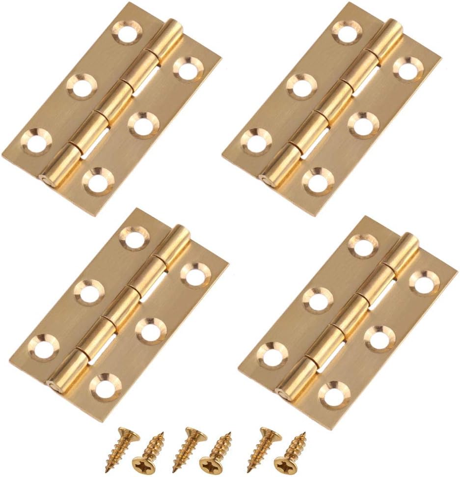 Hardware Essentials 852588 Light Narrow Door Hinges and Fixed Pin Brass ...