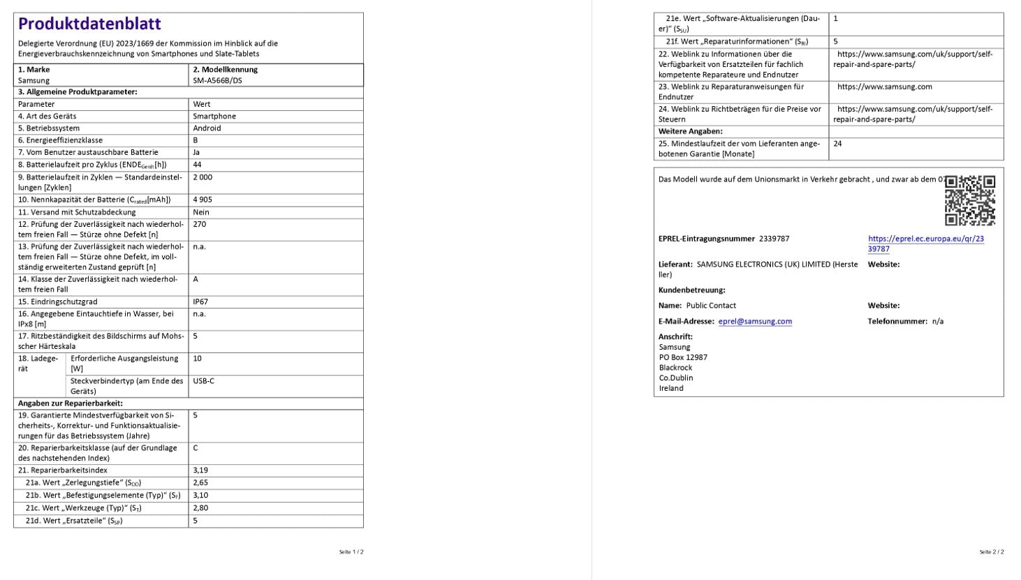 Samsung Galaxy A55 5G Smartphone Dual-SIM RAM 8 GB / Interner Speicher ...