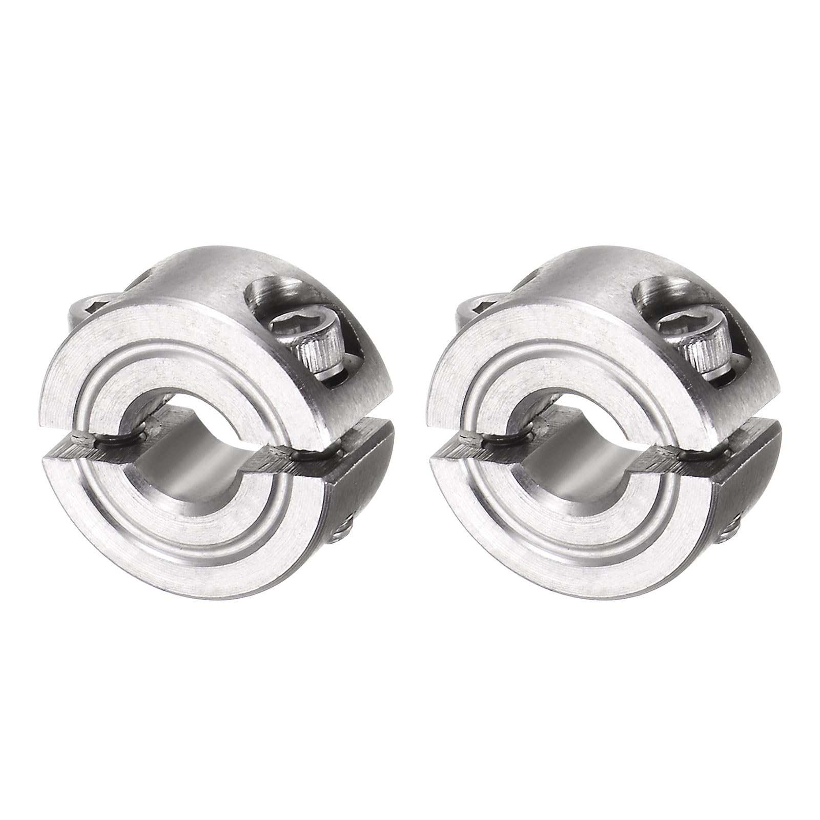 uxcell 2pcs Double Split Clamp-On Shaft Collar for 1/4" Shaft, Two ...