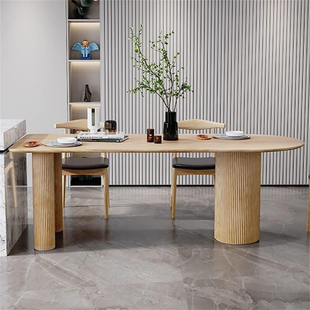 Amazon.com - LAKIQ Creative Irregular Shape Dining Table Solid Wood ...