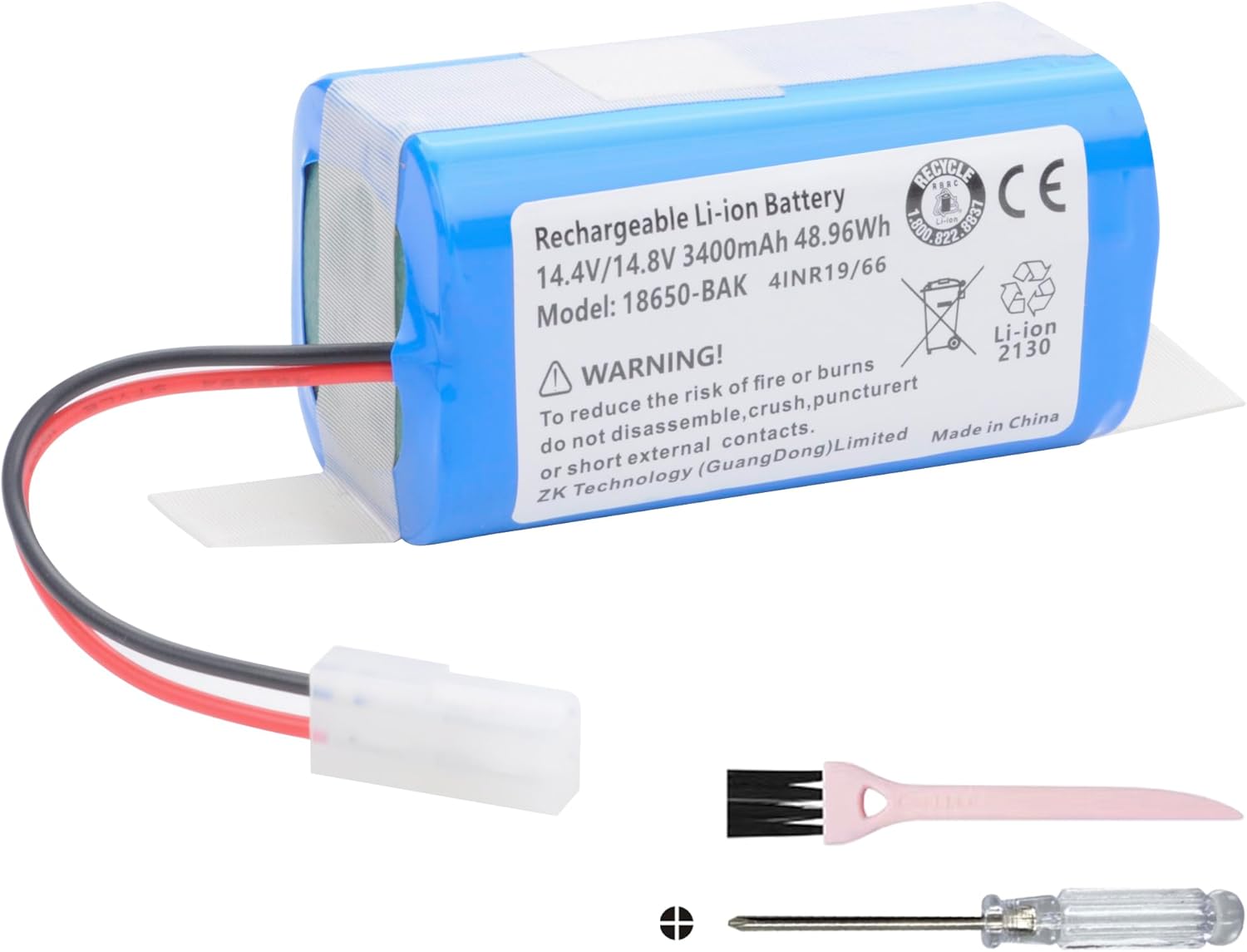 Amazon.com: 3400MAH Vacuum Cleaner Battery for Xiaomi MI G1 MI-G1 Mop ...