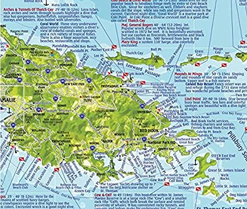 Franko Maps U.S Virgin Islands USVI Dive Map Laminated Poster: Buy ...
