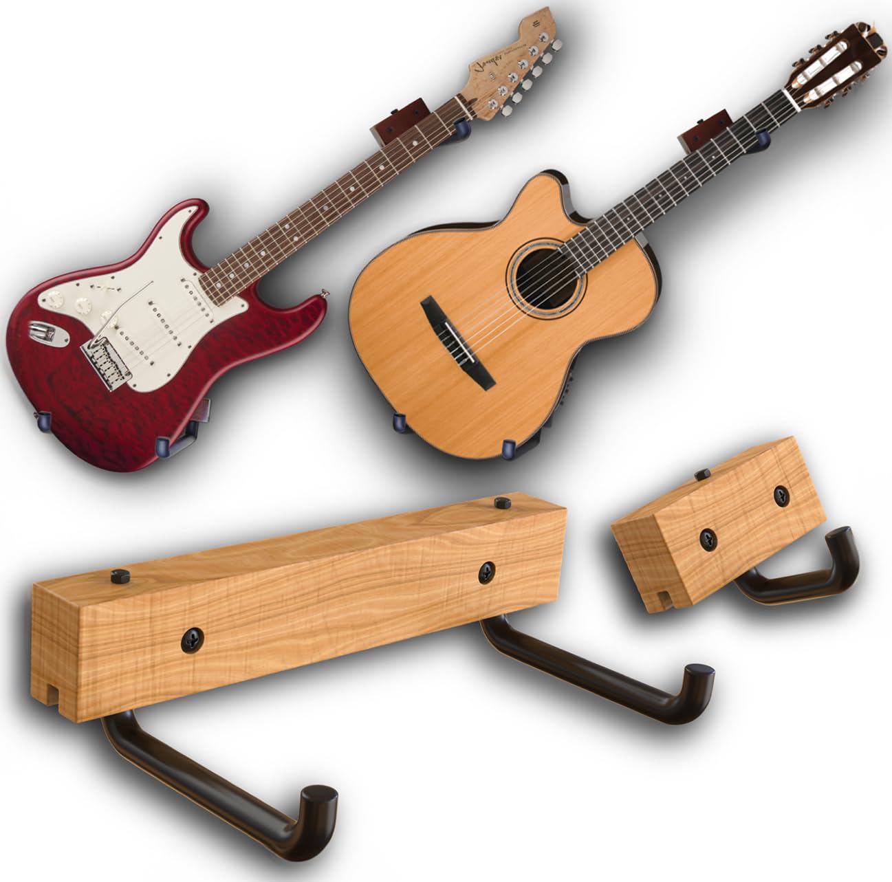 Snapklik.com : Guitar Hanger Wall Mount Horizontal - Tilted Display ...