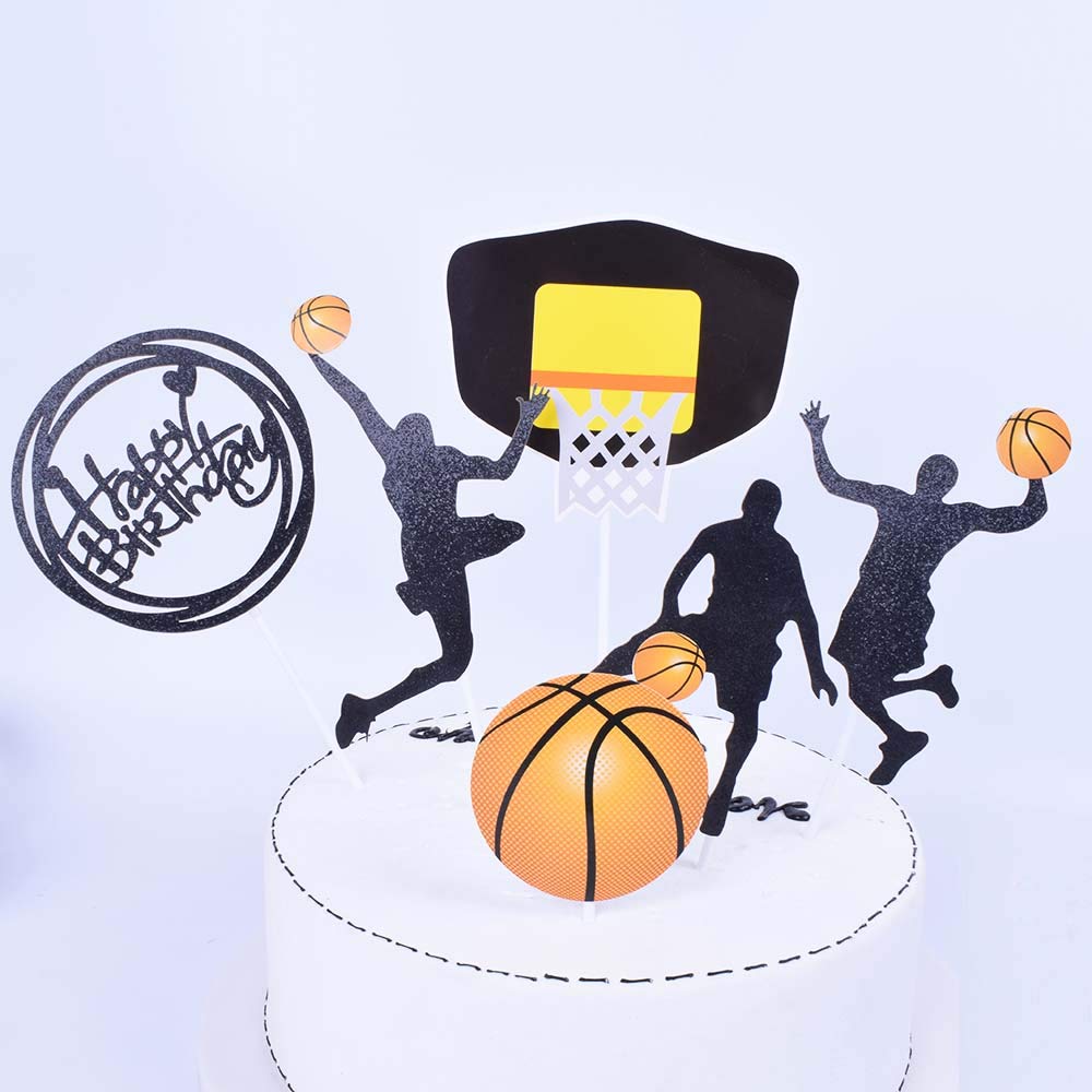 Buy SHAMI Basketball theme cake topper for Boy birthday CupCake Topper ...