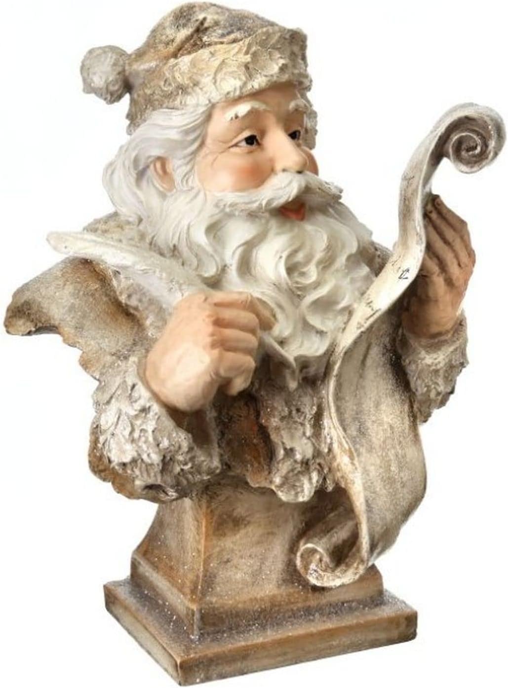 Amazon.com: Regency 16" Resin Santa Figure Natural Frost Going Over ...