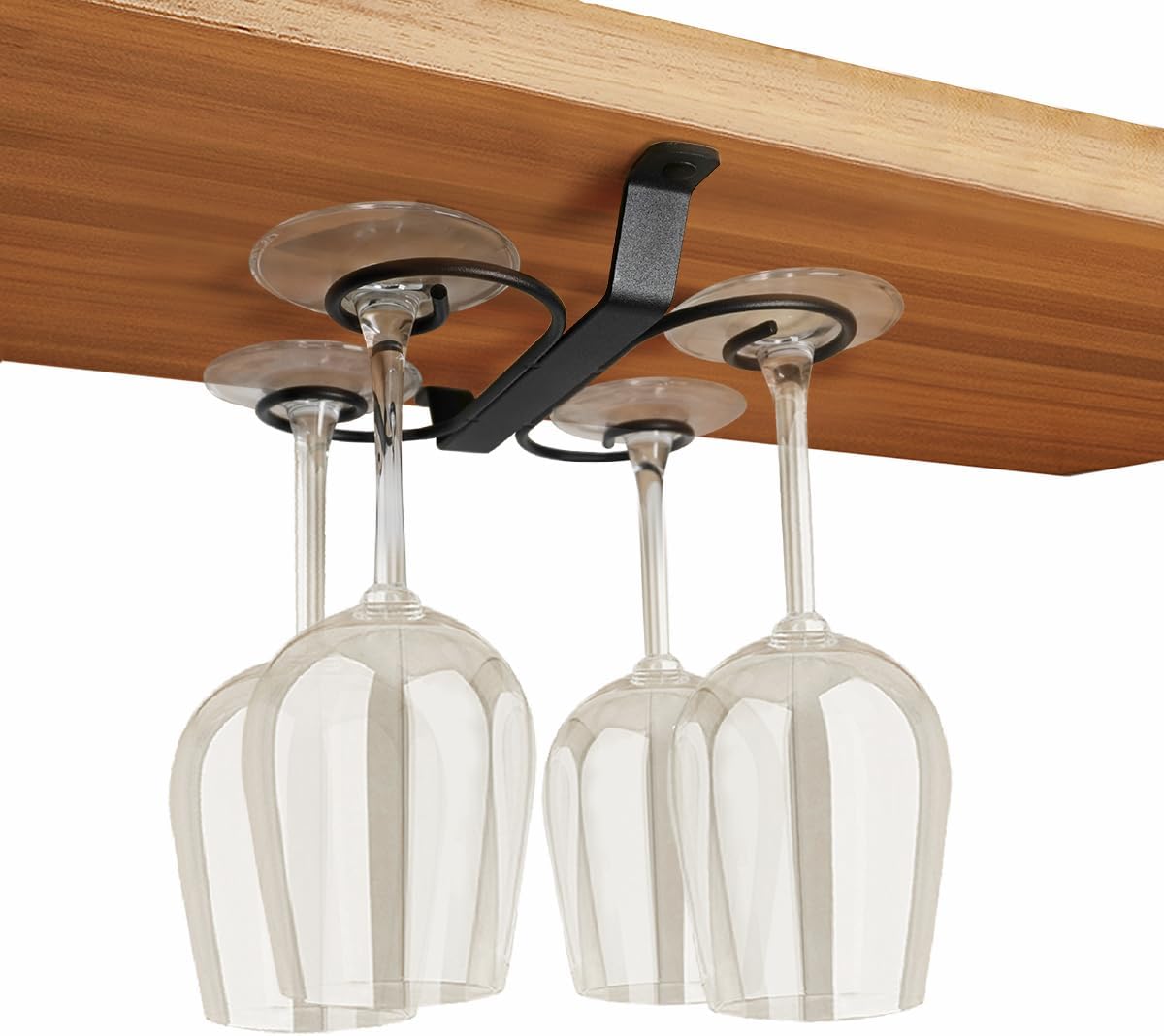 Amazon.com: AQJUNONG Wine Glass Holder Under Cabinet，2 Pack Wine Glass ...