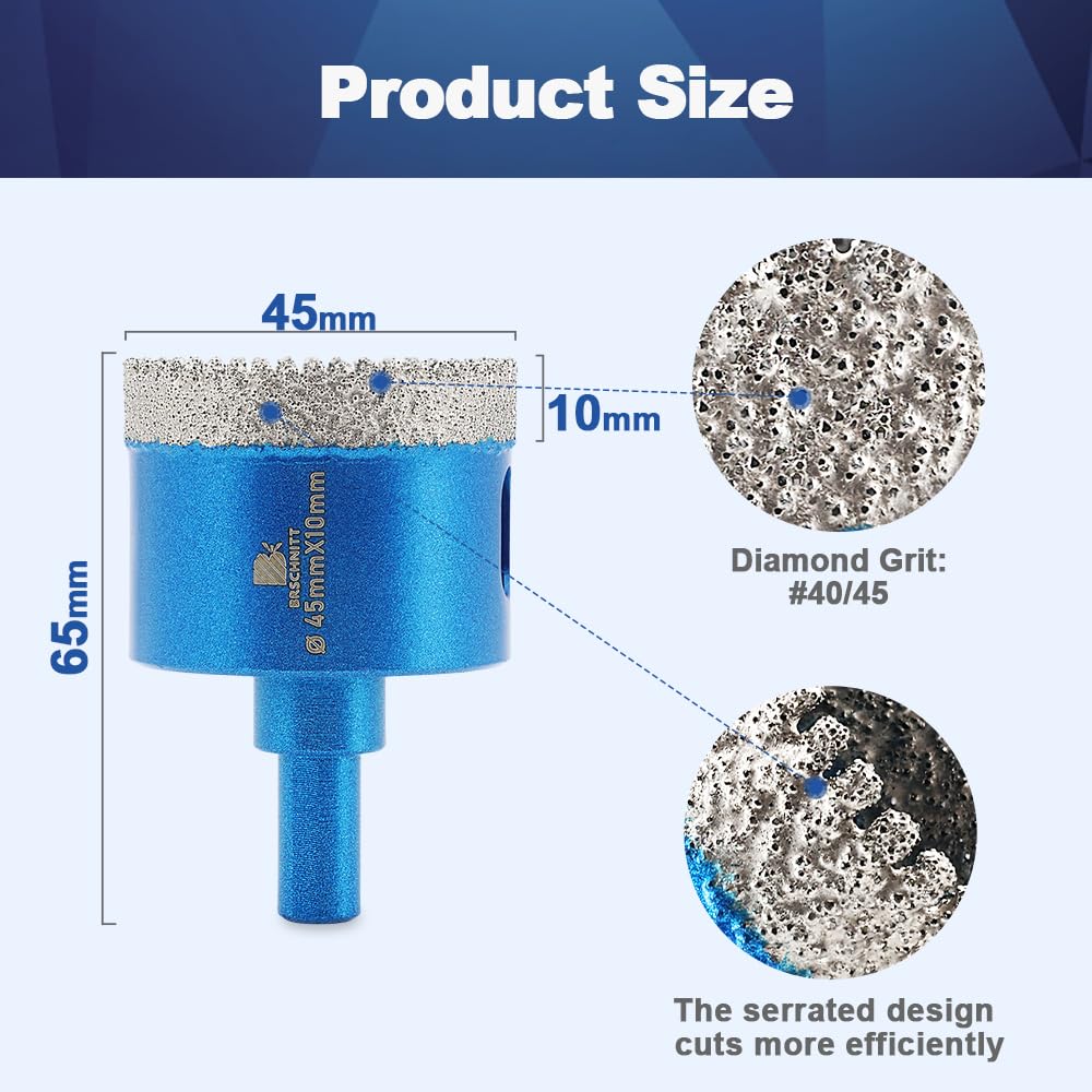 Snapklik.com : Dry Diamond Core Drill Bit Set,BRSCHNITT 45mm Diamond ...