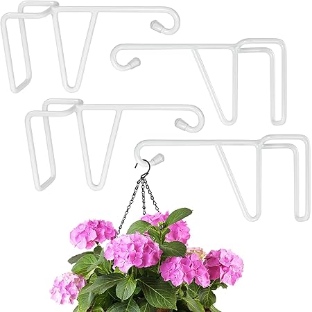 Amazon.com: 6 Pack Vinyl Fence Plant Hanger Hooks, 5 × 10 Inches Sturdy ...