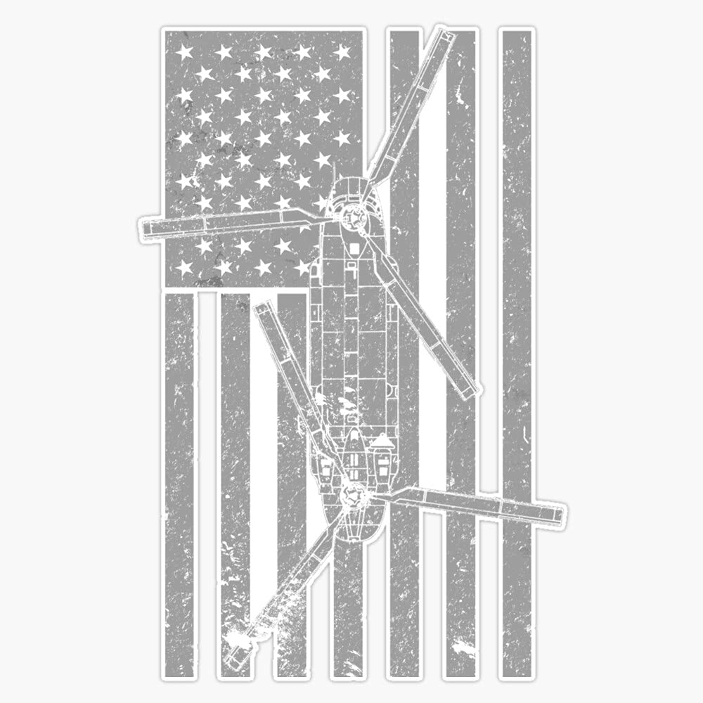 Amazon.com: Ch-47 Chinook Helicopter Vintage Flag Design Sticker Vinyl ...