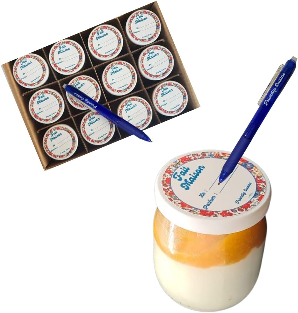 Friendly Cuisine - Pots de Yaourt en Verre avec Couvercles - Lot de 12 ...