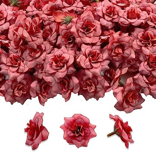 Amazon.com: 120 pcs Artificial Silk Roses Head Fake Rose Flower Head ...