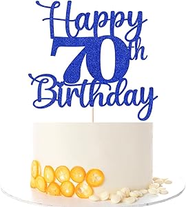Amazon.com: Kaoenla Glitter Happy 70th Birthday Cake Topper,Hello 70 ...