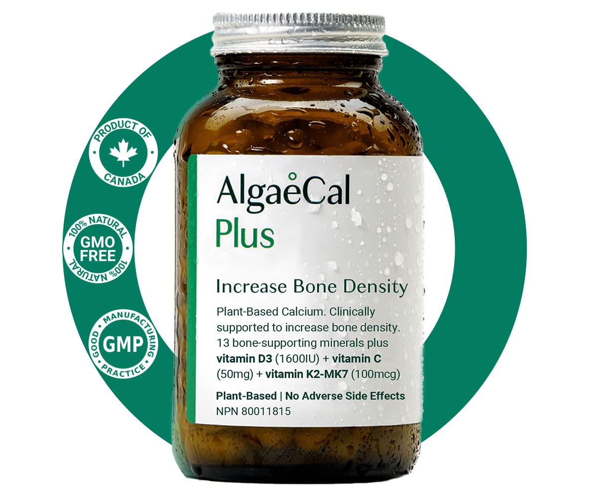 AlgaeCal Plus - Plant Based Calcium Supplement for Bone Health, Vitamin ...