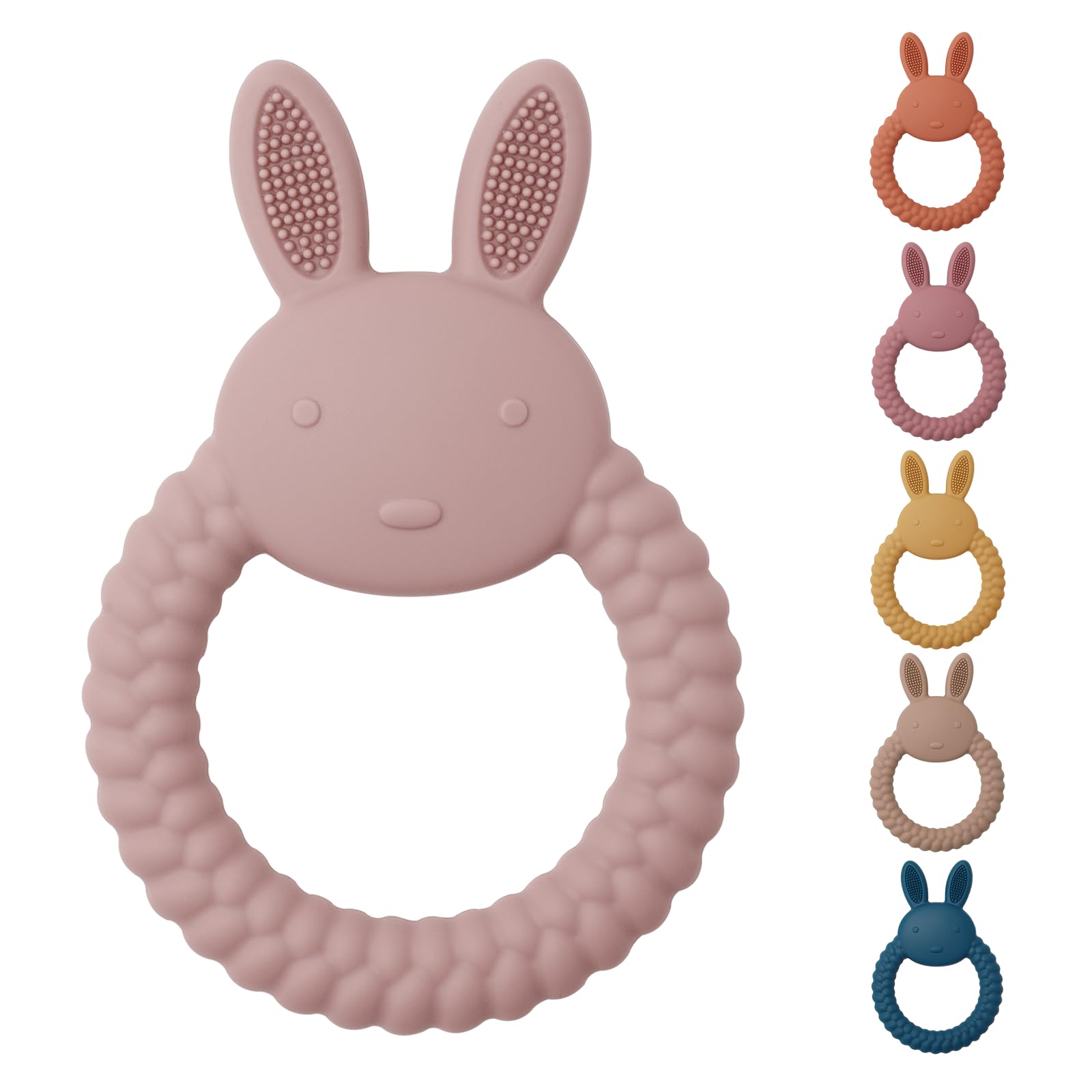 Teething Toys for Baby, Easy to Hold BPA Free Silicone Teethers,Rabbit ...