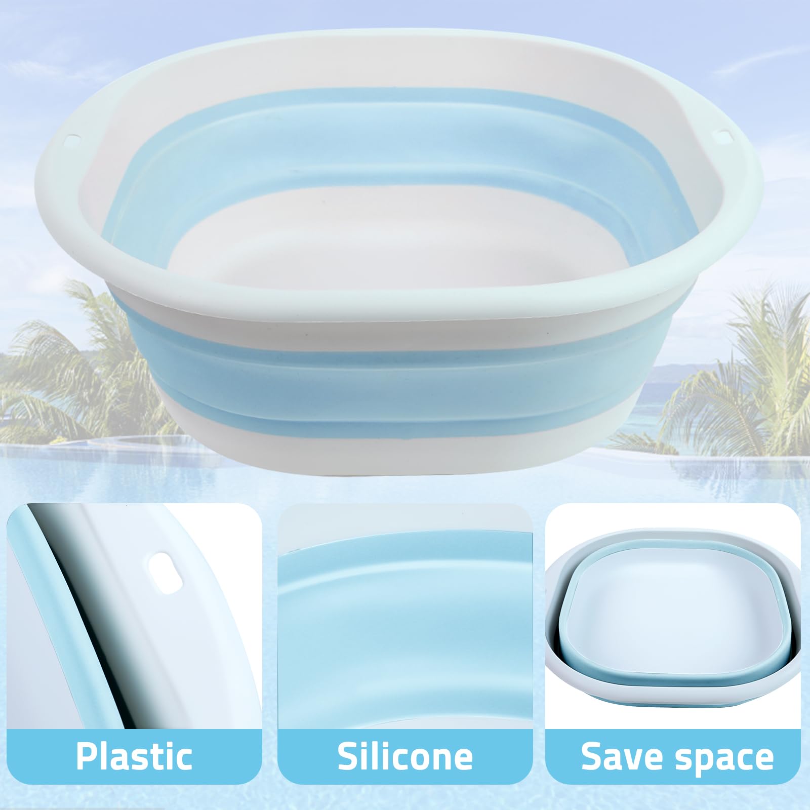 Portable Foot Bath for Pool,Collapsible Wash Basin Camping,Foot Bath ...