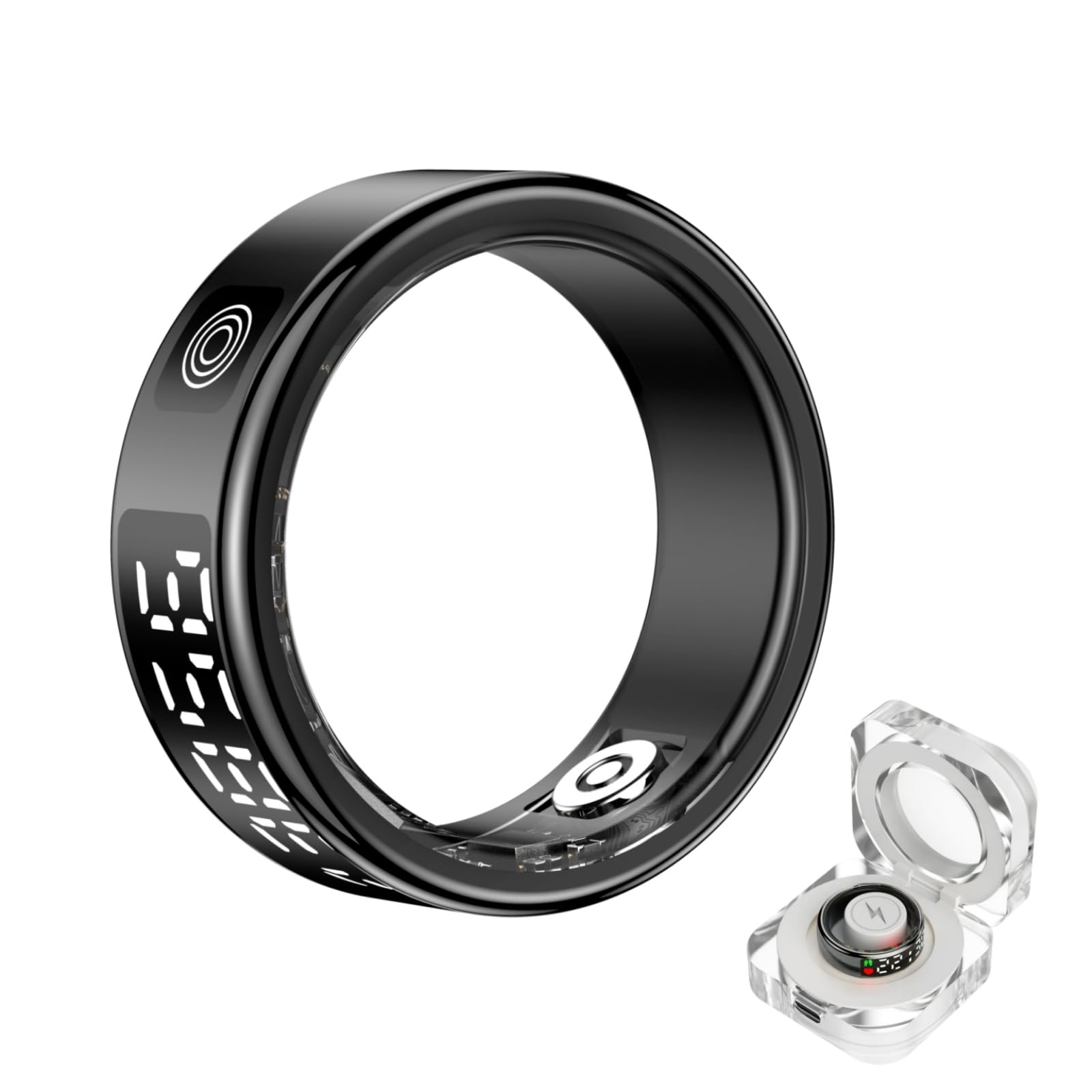 Amazon.com: Smart Ring with LED Display for Women, IP68 Waterproof ...