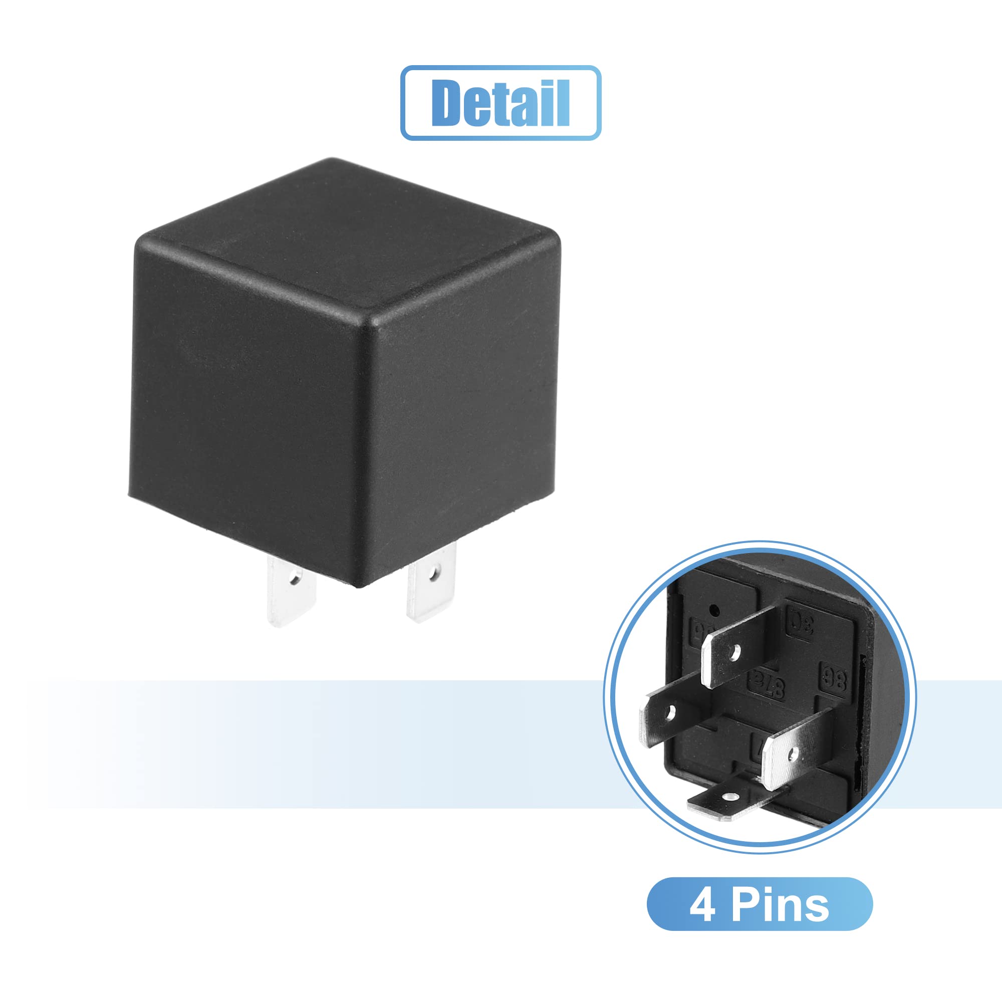 Snapklik.com : 2 Pcs Car Relay 4 Pin 12V 40Amp SPST Model JD2912-1H ...