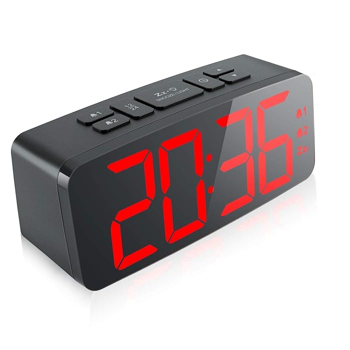 Buy Digital Alarm Clock, 6.3" LED Display Digital Alarm Clock with Big ...