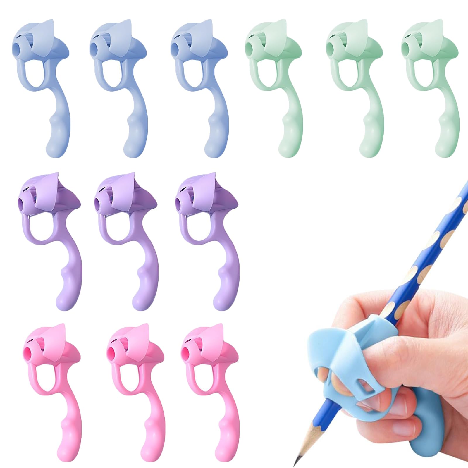 DXPETA 12 Pcs Pencil Grips For Children, Pen Grips For Adults, Five ...