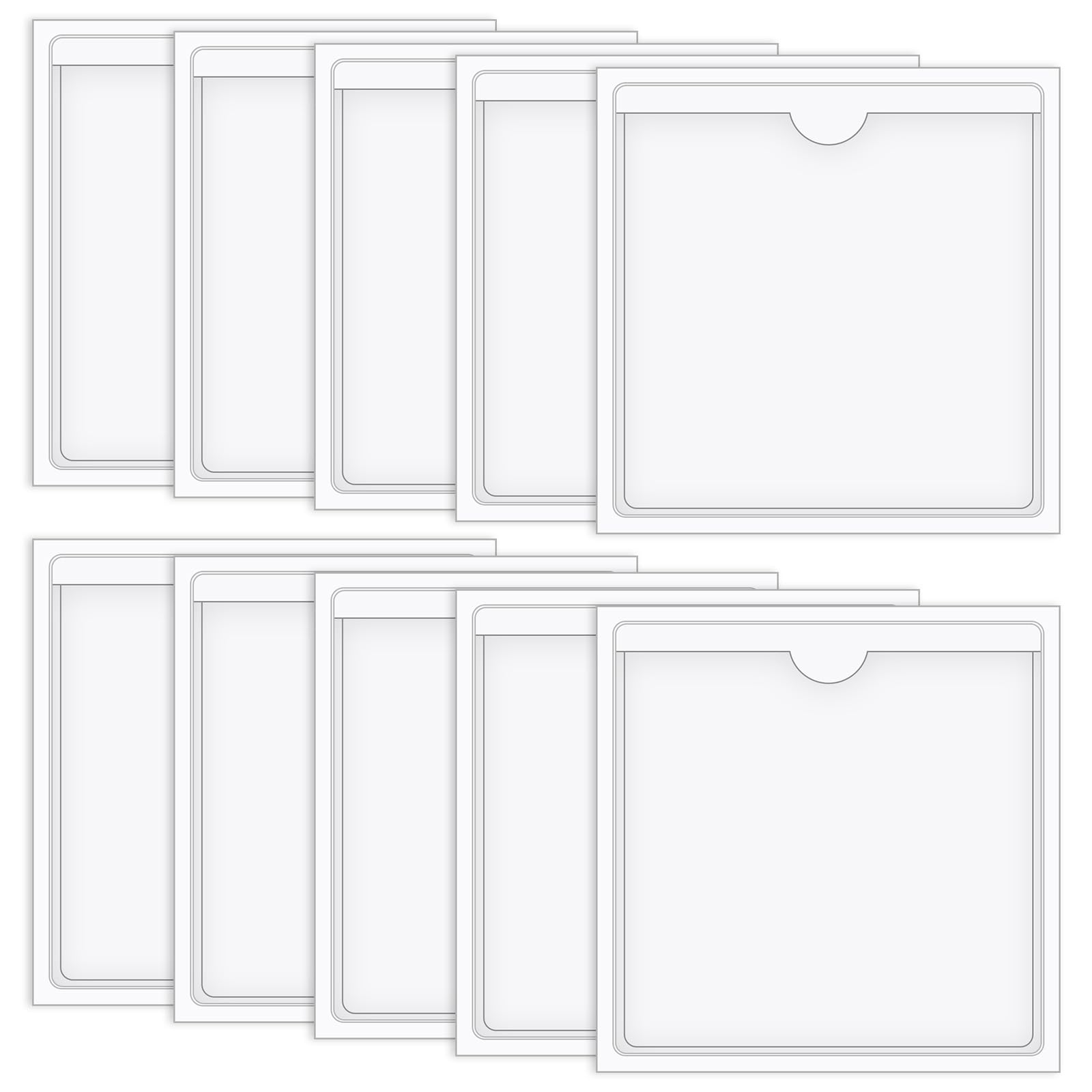 Vicloon Self Adhesive Pocket, 10pcs Adhesive Plastic Card Sleeves, 10.5 ...