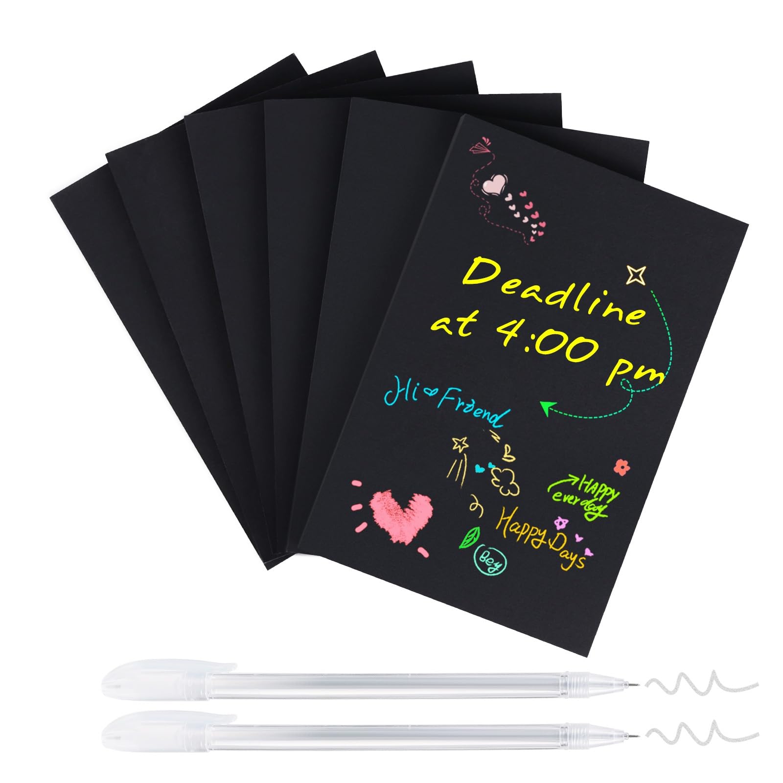 Amazon.com : TINNIVI 6 Pads Black Sticky Notes, Large Sticky Notes 4 x ...