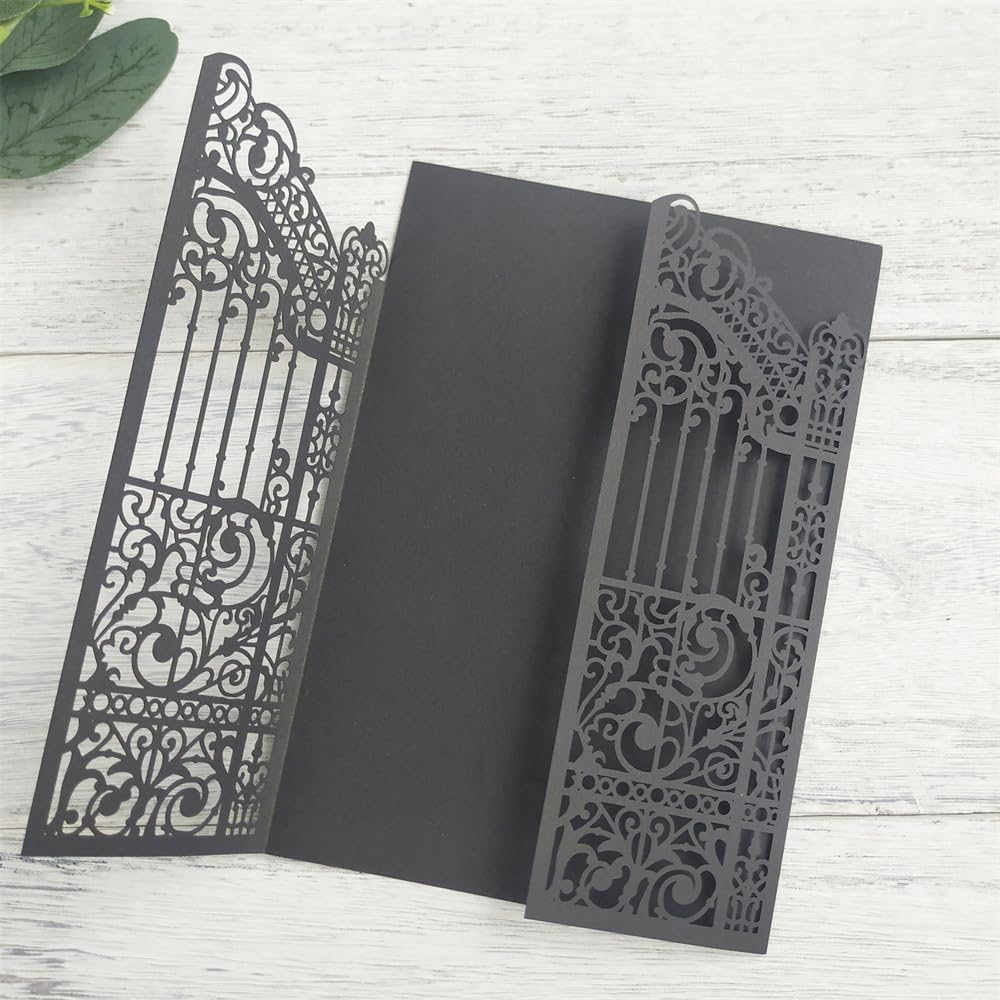 Gate Wedding Laser Cut Invitation Elegant Floral Acrylic Wedding