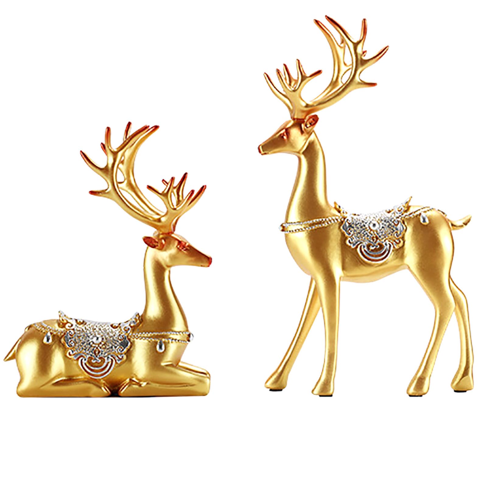 Amazon.com: Bocnity Reindeer Christmas Decoration,2Pcs Resin Reindeer ...