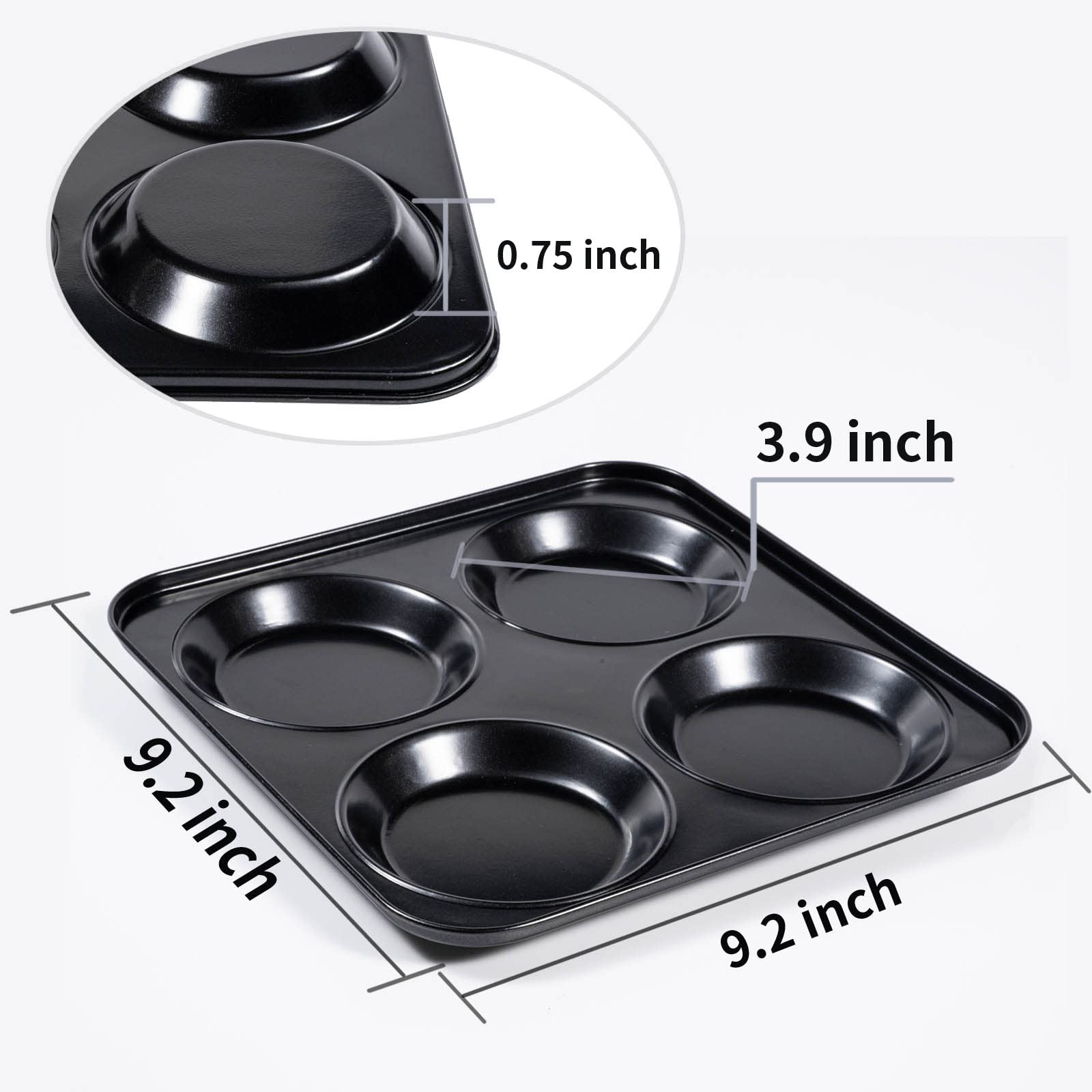 Snapklik.com : Yorkshire Pudding Pan, 4 Inch Muffin Top Pans 2 Pack ...