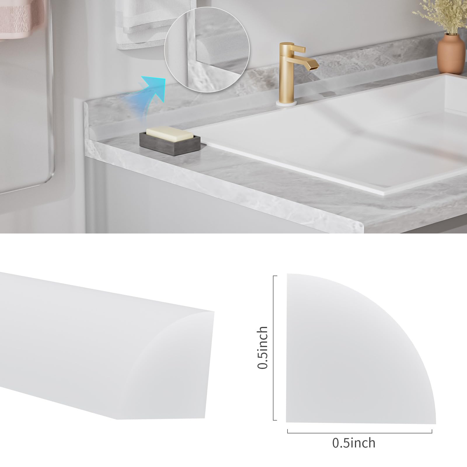 Snapklik.com : Pluden Flexible Quarter Round Molding Trim, Double-Sided ...