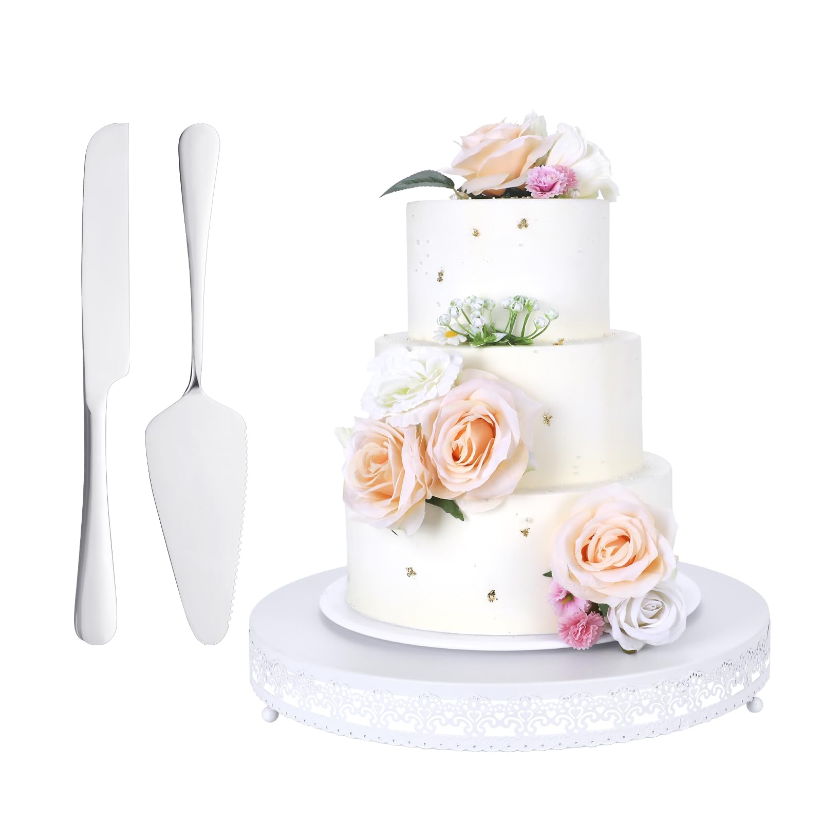 Snapklik.com : 16" Large Cake Stand,Round Metal Dessert Table Display ...