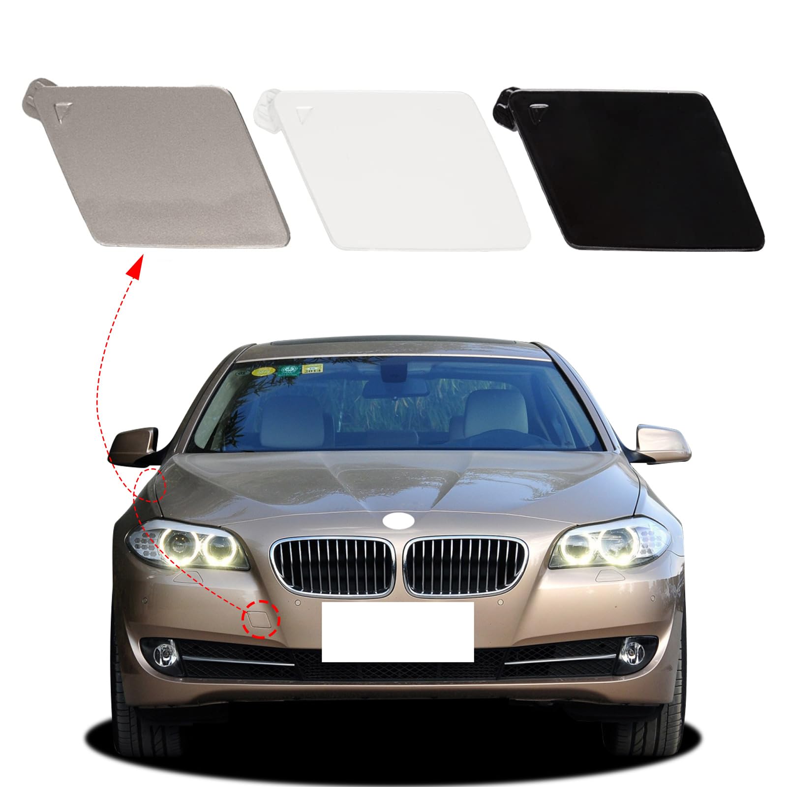 Amazon.com: CZShiYue Front Bumper Tow Hook Cover Fit for BMW 5-Series ...