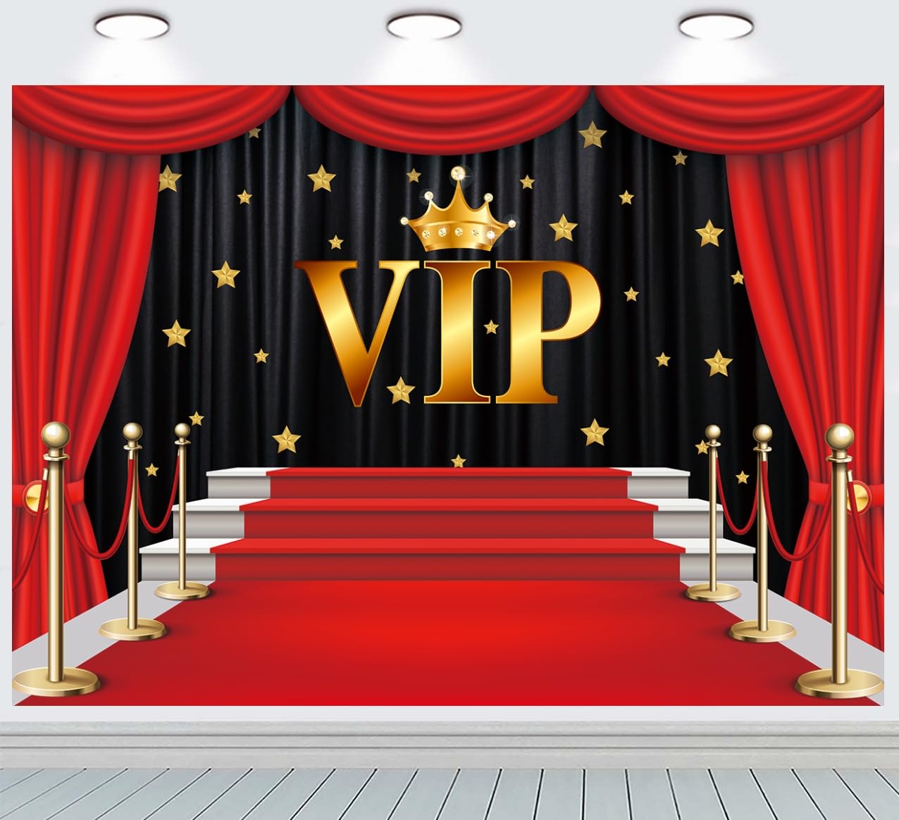 INRUI Red Carpet VIP Photography Backdrop Stage Channel Gold Glitter ...